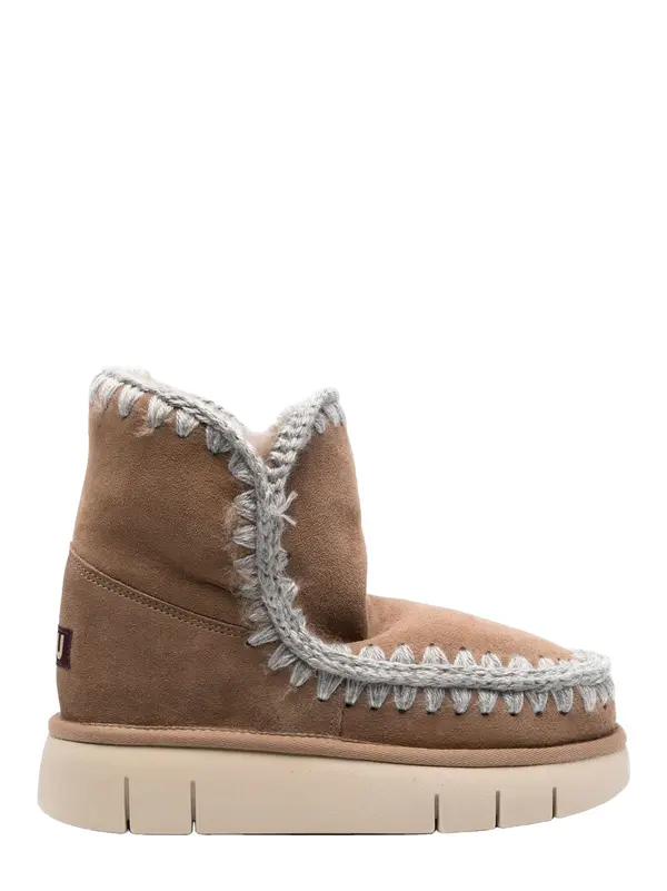 Mou Eskimo 18 Overstitch Ankle Boots - Brown