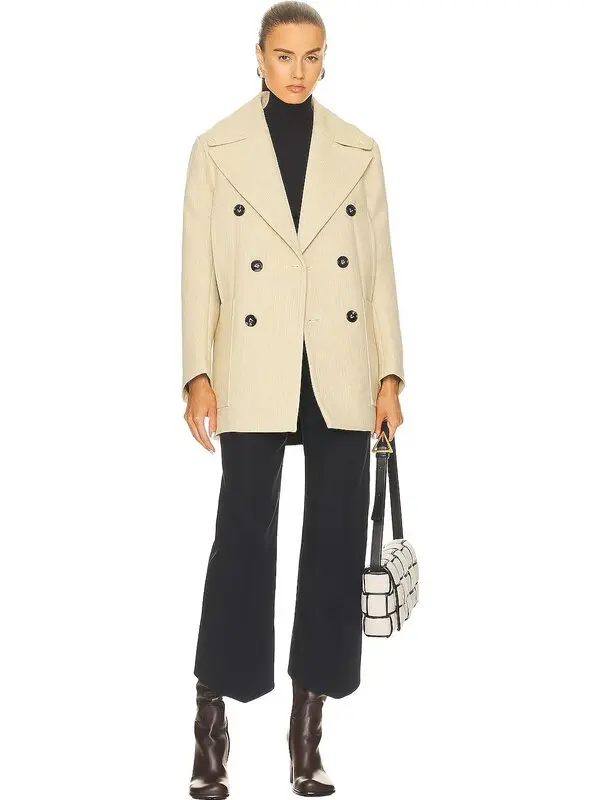 Bottega Veneta Structured Coat - Oatmeal Melange