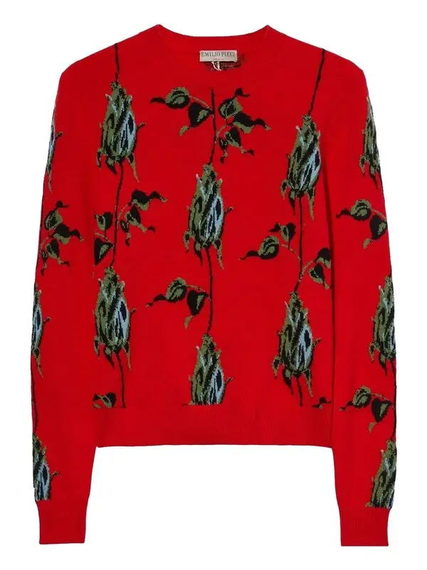 Emilio Pucci Floral Woolen Jumper - Red