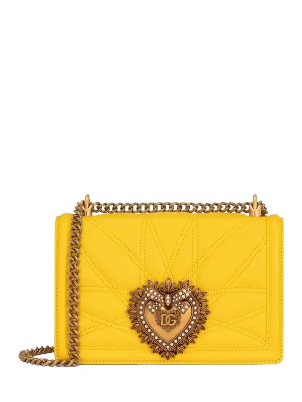 Dolce & Gabbana Medium Devotion Quilted Shoulder Bag - Yellow