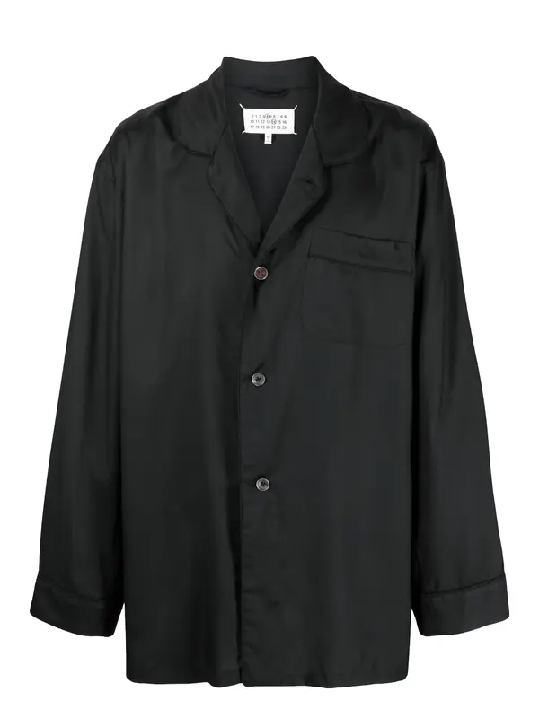 MAISON MARGIELA Long-sleeve Silk Shirt - Black