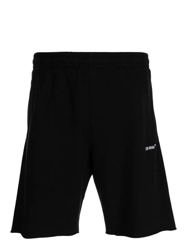 Off-White Arrow Cotton Track Shorts - Black