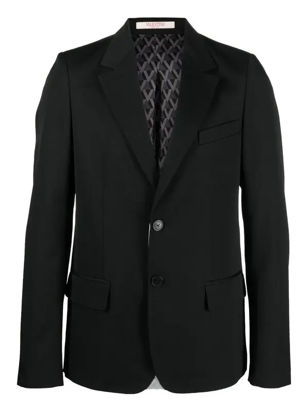 Valentino Garavani Single-breasted Virgin Wool Blazer - Black