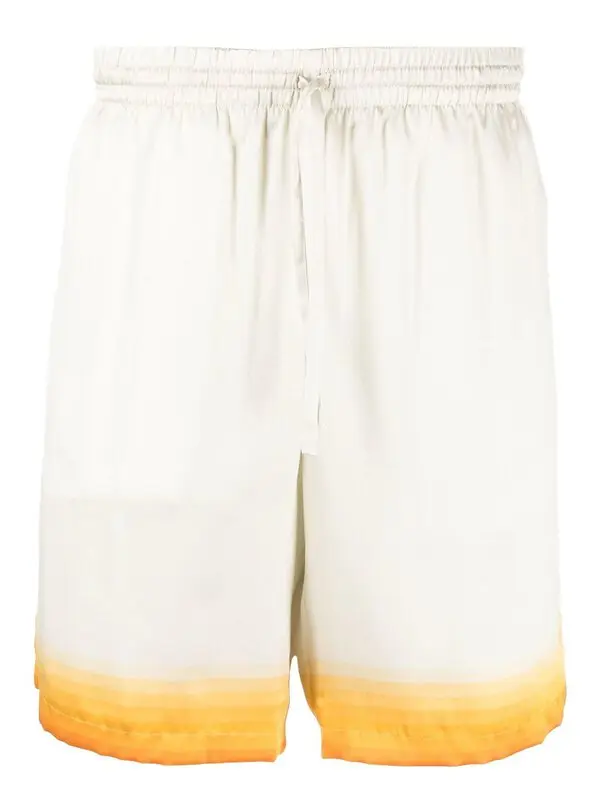 Casablanca Graphic-print Silk Shorts - Neutrals