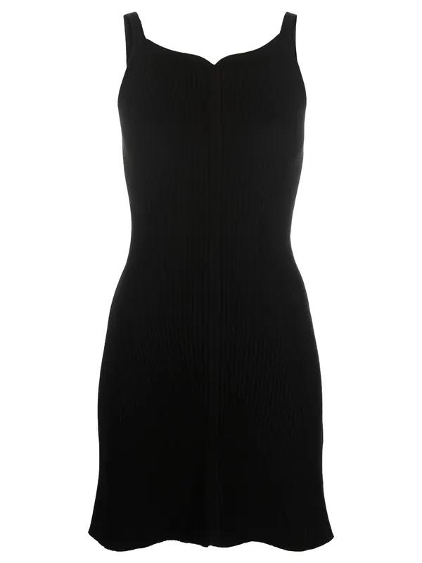 COURREGES Fitted Sweetheart-neck Mini Dress - Black