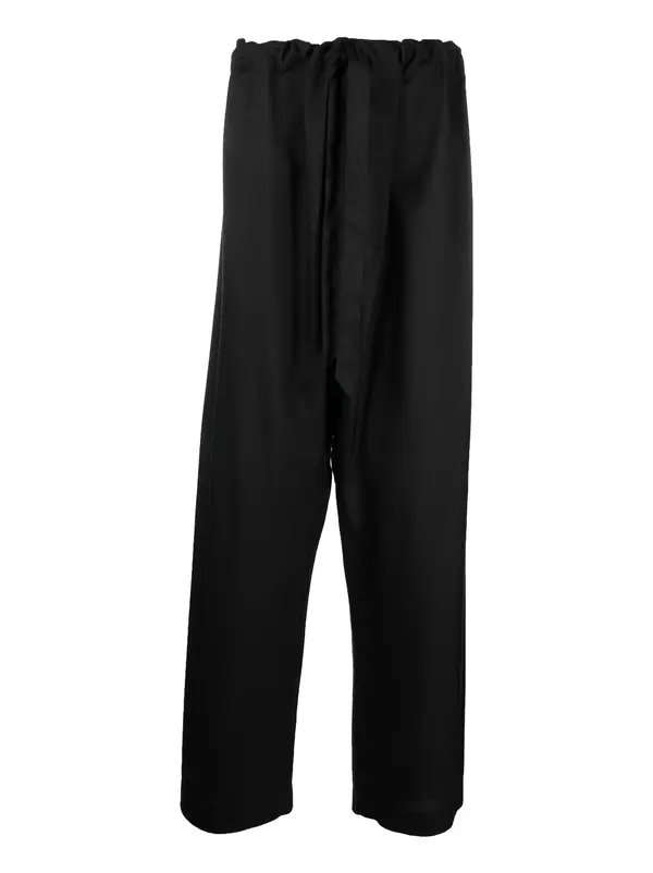 MAISON MARGIELA Silk Wide-leg Trousers - Black