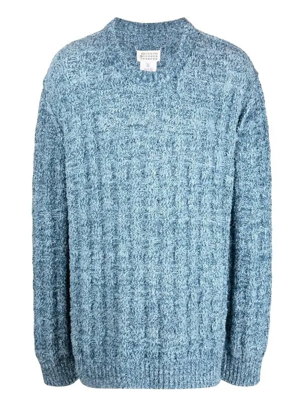 MAISON MARGIELA Ribbed-knit Crew-neck Jumper - Blue