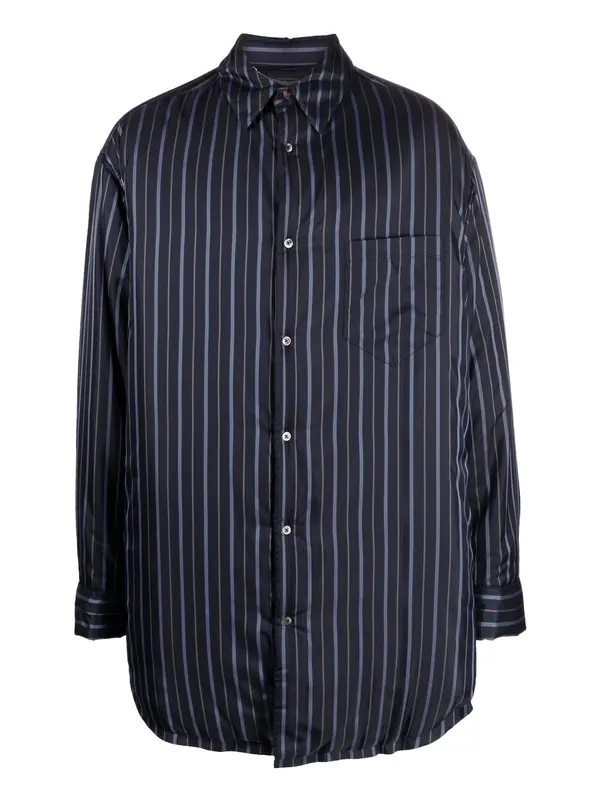 MAISON MARGIELA Striped Padded Shirt - Blue