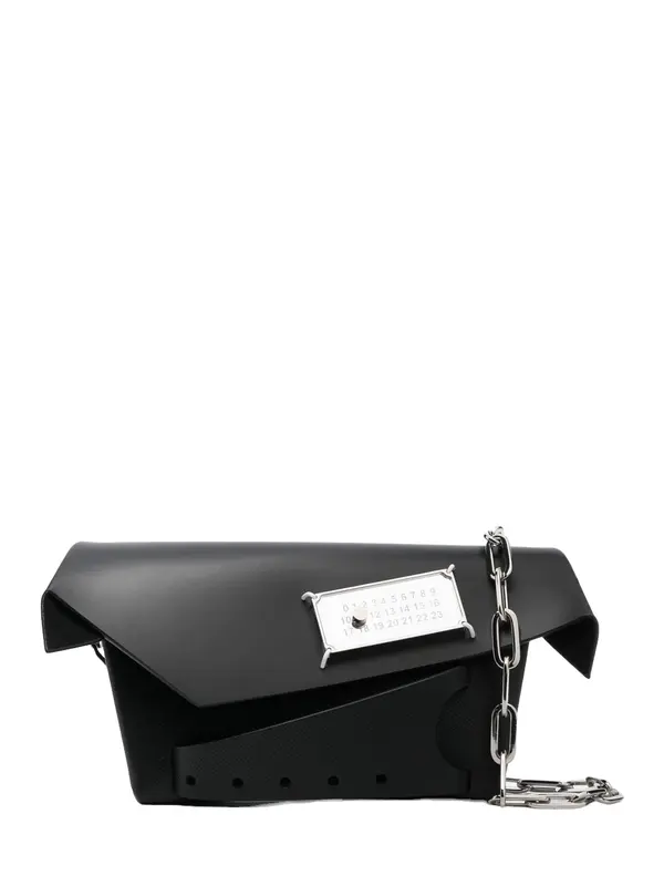 MAISON MARGIELA Snatched Leather Shoulder Bag - Black