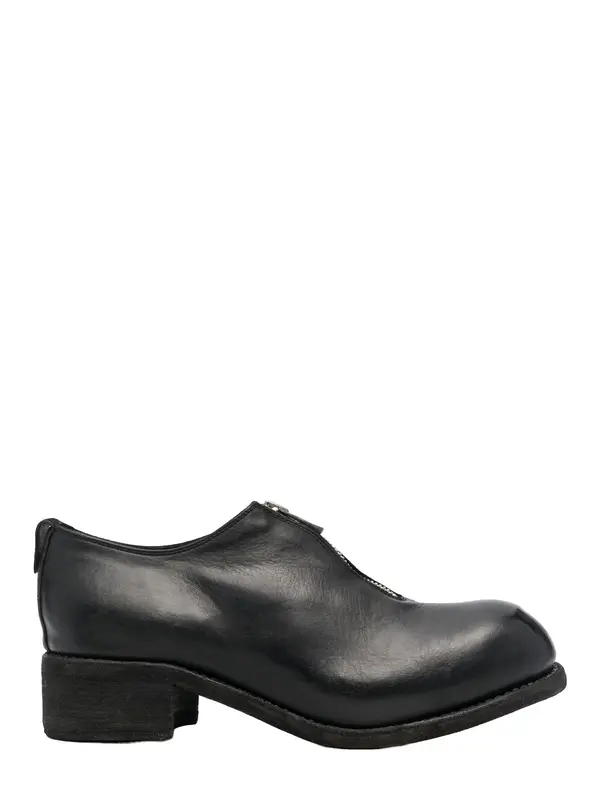 Guidi Zip-front Block-heel Shoes - Black