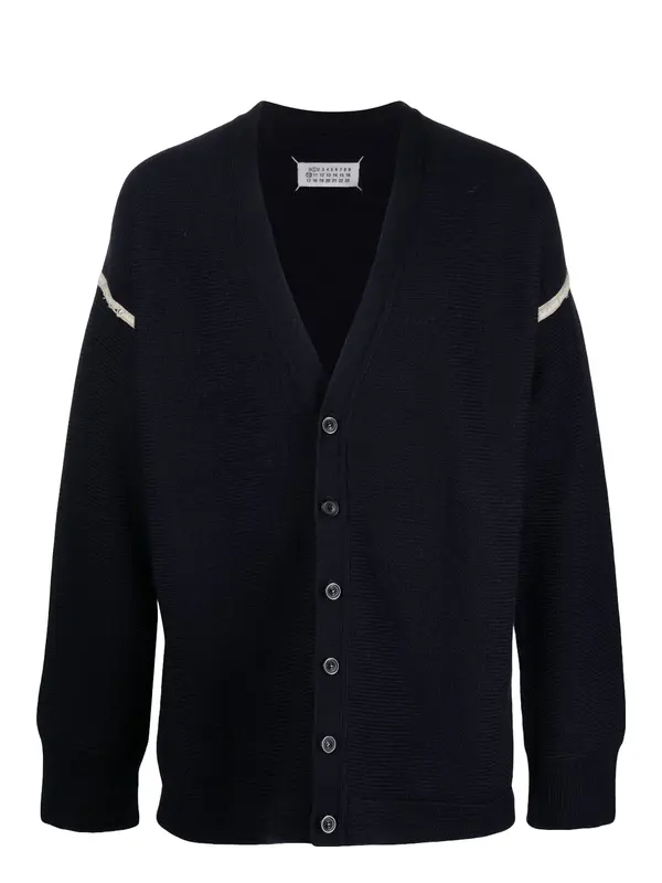 MAISON MARGIELA Elbow-patch Cardigan - Blue