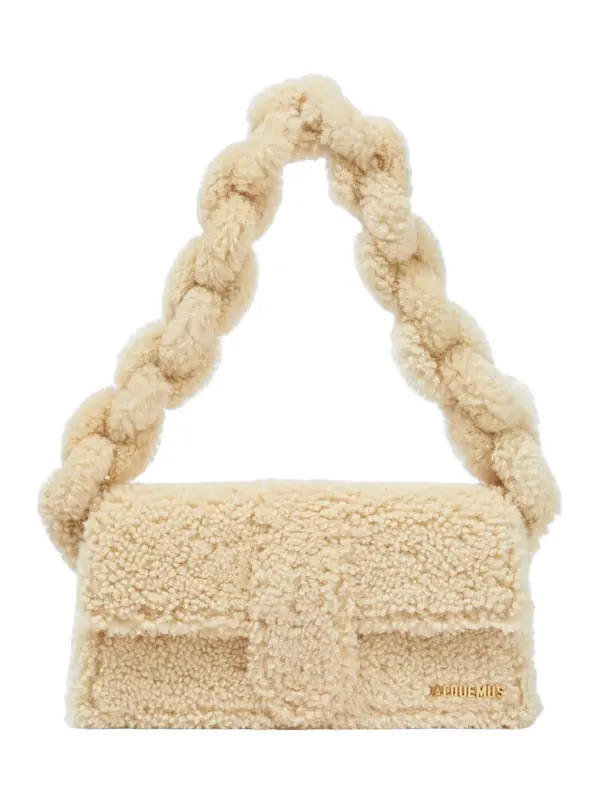 Jacquemus Le Bambidou Shearling Shoulder Bag - Neutrals