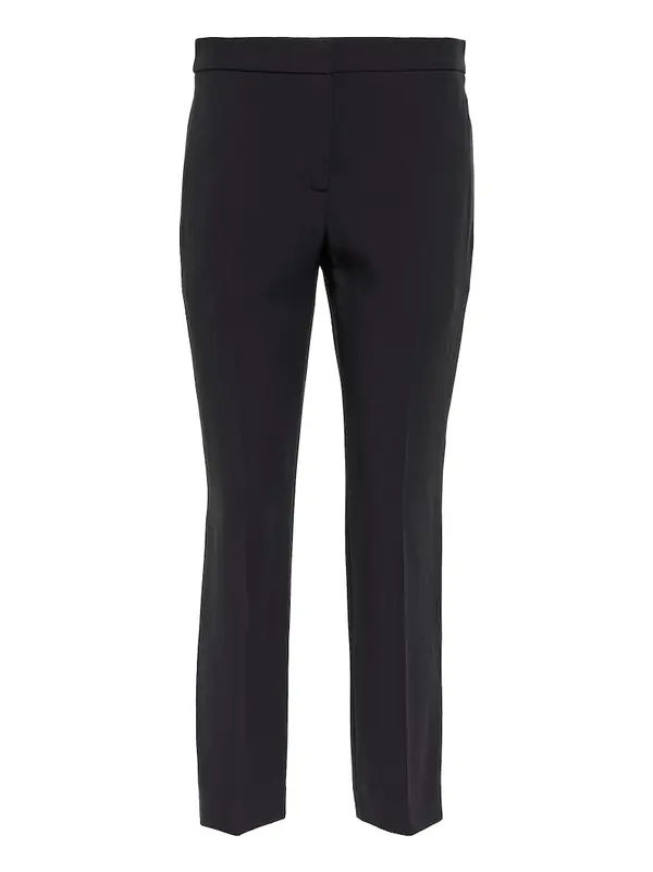 Alexander McQueen Mid-rise Slim Crêpe Pants - Black