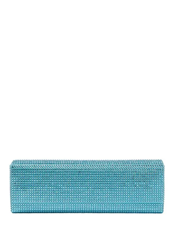 Amina Muaddi Amini Paloma Embellished Clutch - Turquoise