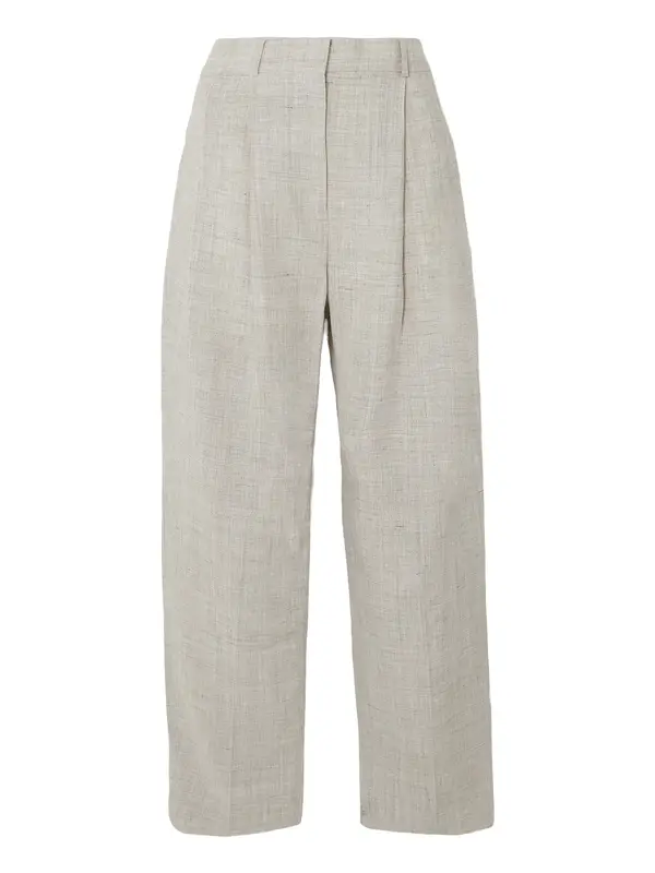 TOTEME Pleated Straight-leg Trousers - Neutrals