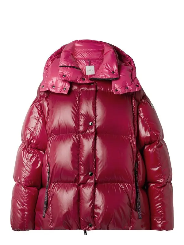Moncler Parana Hooded Quilted Down Jacket - Burgundy