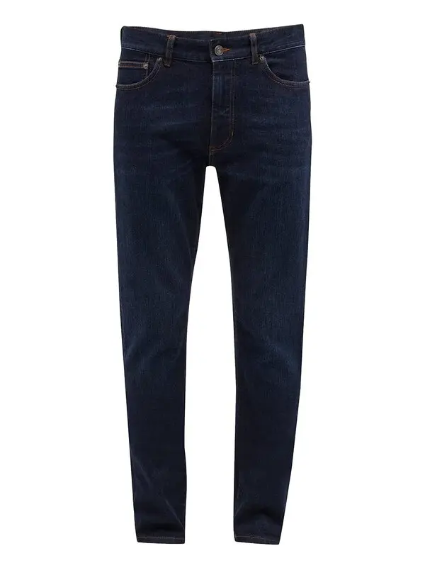 Zegna 5-pocket Straight Leg Jeans - Dark Blue