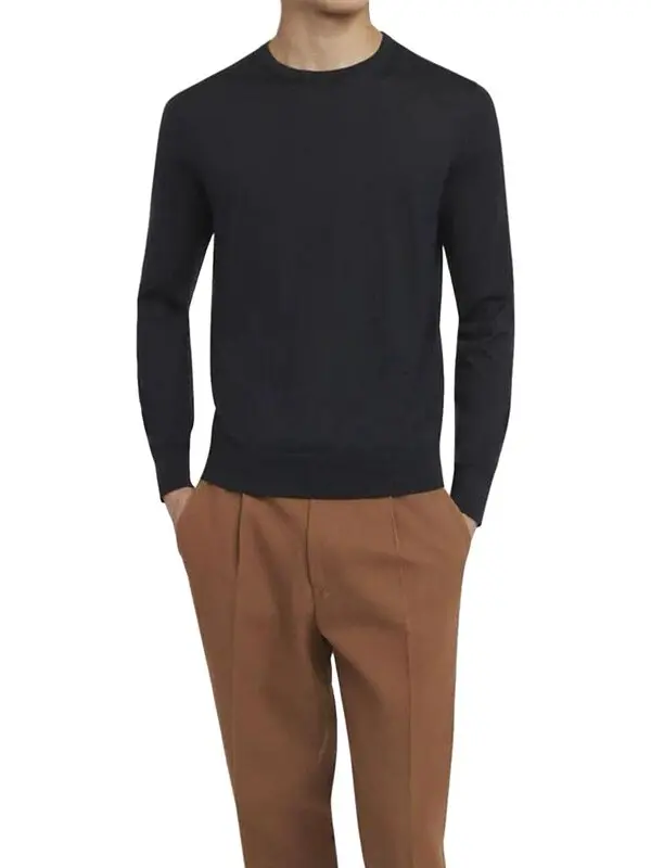 Zegna Cashmere Crewneck Sweater - Navy Solid
