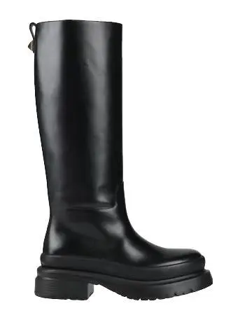 Valentino Garavani Leather Boots With Studs - Black
