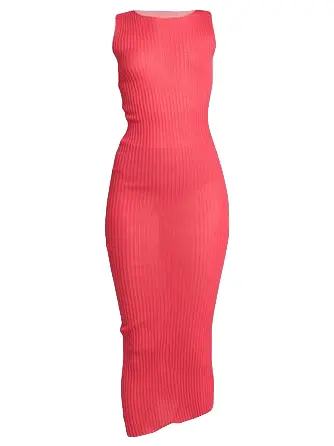 MAISON MARGIELA Midi Bodycon Knit Dress - Red