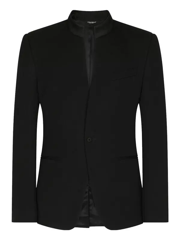 Dolce & Gabbana Sicilia-fit Collarless Blazer - Black