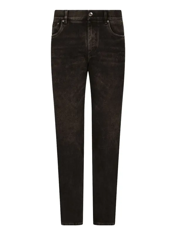 Dolce & Gabbana Graffiti Print Skinny Jeans - Black