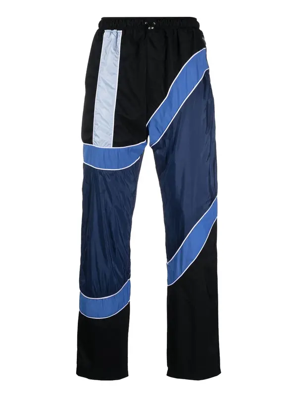 Ahluwalia Colour-block Stripe-detail Trousers - Blue