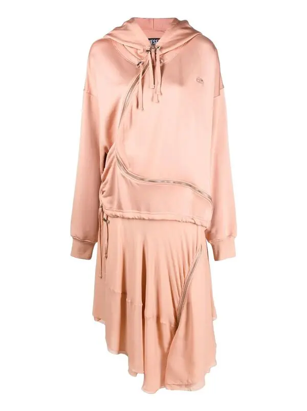 DIESEL Asymmetric Jumper Dress - Pink