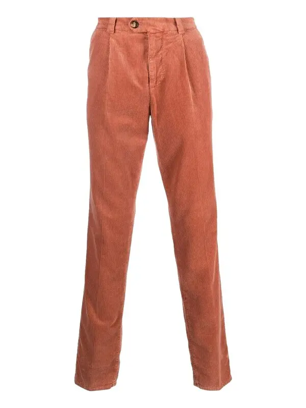 Brunello Cucinelli Cotton-corduroy Trousers - Orange