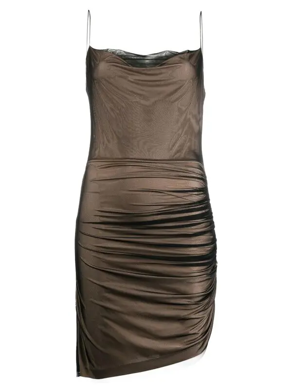 Gauge81 Perry Layered-mesh Minidress - Neutrals