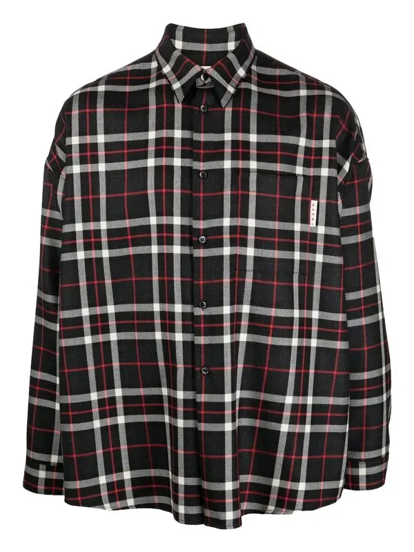 Marni Tartan Button-down Shirt - Grey