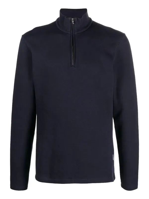 Orlebar Brown Zip-front Funnel Neck Sweater - Blue