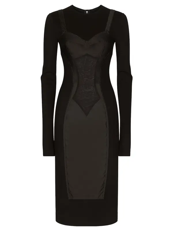 Dolce & Gabbana Trompe L'oeil Sheath Dress - Black
