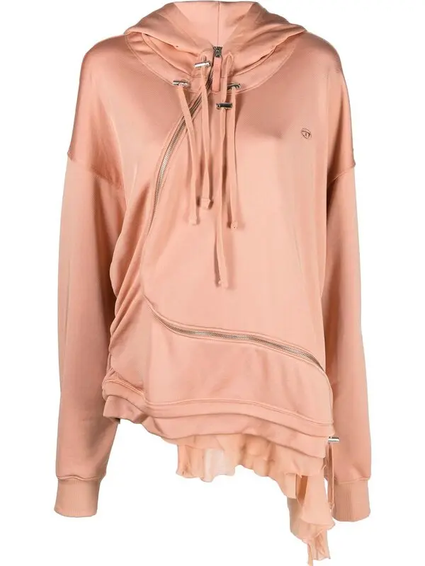 DIESEL® F-banazip Asymmetric Hoodie - Neutrals