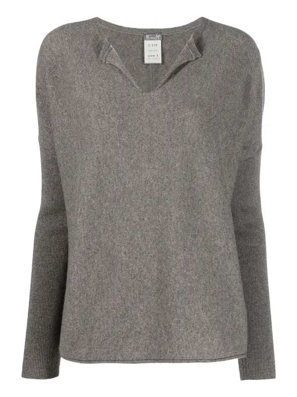 Kristensen Du Nord V-neck Cashmere Top - Grey