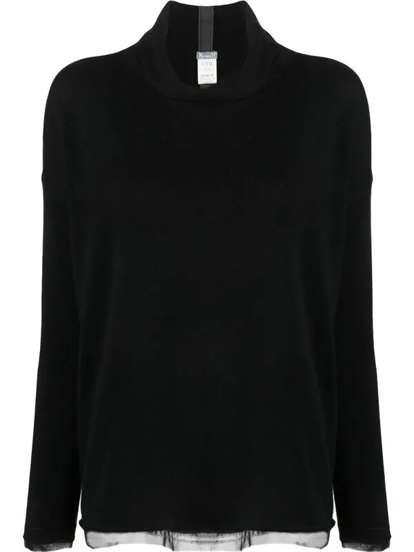 Kristensen Du Nord Cashmere Sheer-panel Jumper - Black