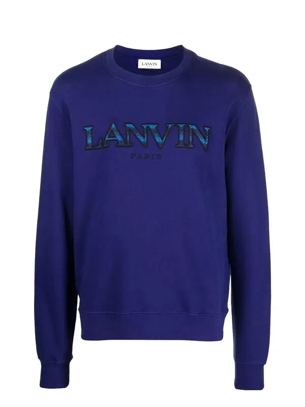LANVIN Embroidered Logo Sweatshirt - Blue