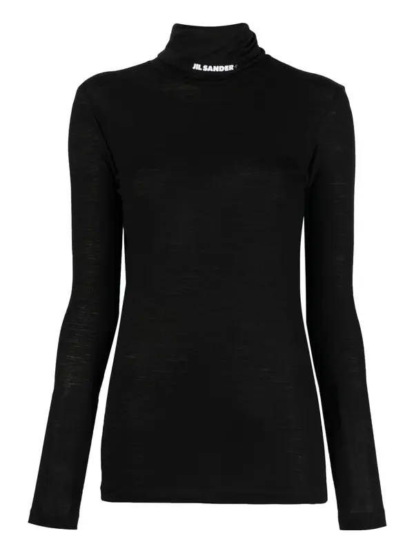 JIL SANDER Funnel-neck Top - Black