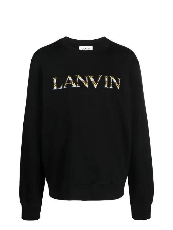 LANVIN Embroidered-logo Sweatshirt - Black