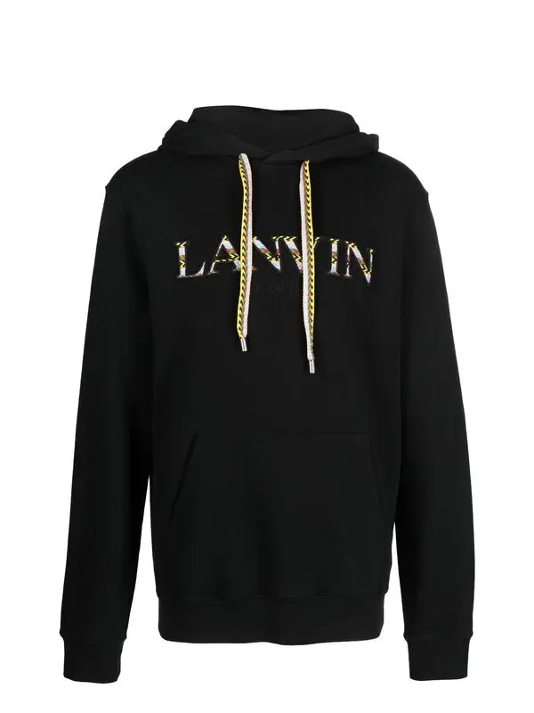 LANVIN Embroidered Logo Hoodie - Black