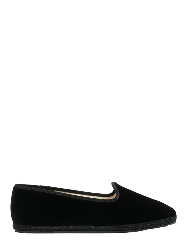 SCAROSSO Valentina Velvet Loafers - Black