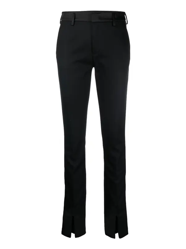 DONDUP Slit-detailed Slim-fit Trousers - Black