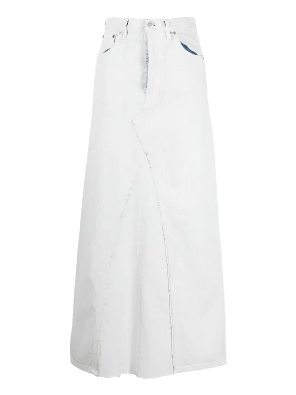 MAISON MARGIELA Denim Midi Skirt - White