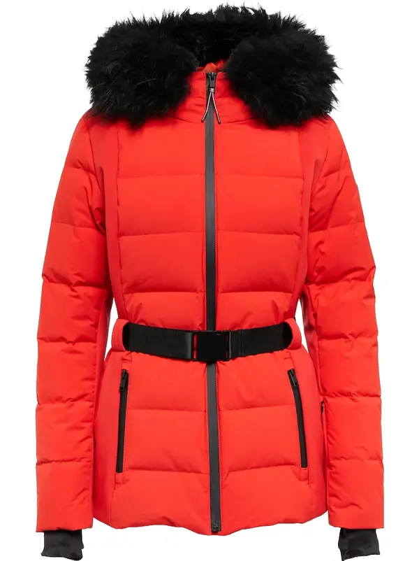 YVES SALOMON Shearling-trimmed Down Ski Jacket - Red