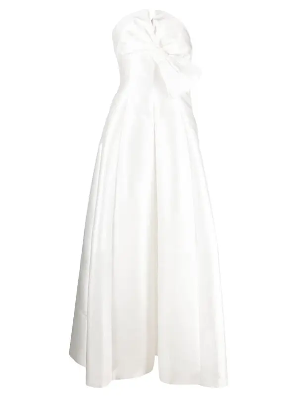 Alberta Ferretti Bow-embellished Evening Gown - White