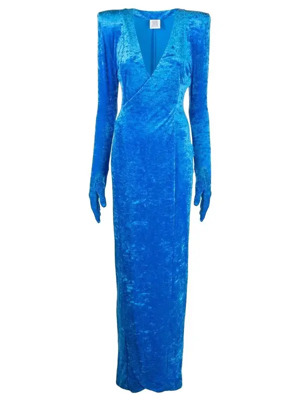 Vetements Padded-shoulder Gown - Blue