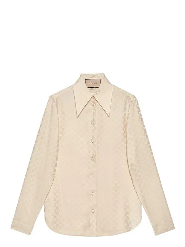 Gucci Gg Silk Crêpe Shirt - Neutral