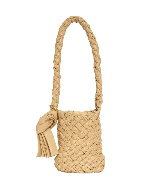 Bottega Veneta Kalimero Plissé Intrecciato Leather Bucket Bag - Cob-m Brass