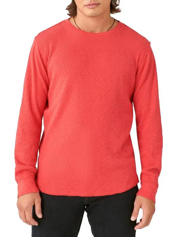 Lucky Brand Garment Dye Thermal Top - True Red