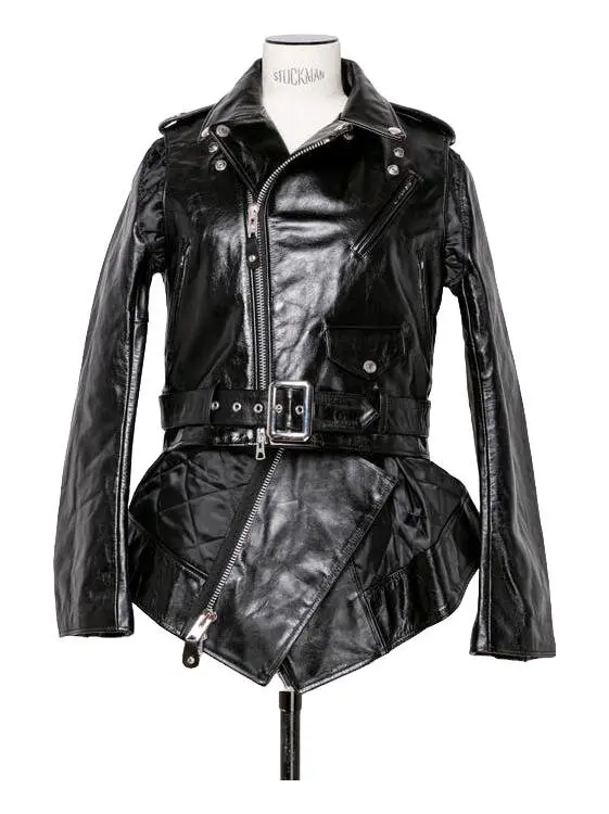 Sacai Madsaki Schott Blouson Leather Jacket - Black